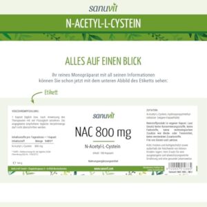 Sanuvit® NAC 800 mg – 180 vegane Kapseln, hochdosiert - Fit 24