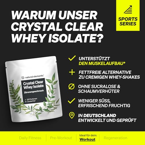Crystal Clear Whey Isolate 900g – Zitronengeschmack, süß mit Stevia ...